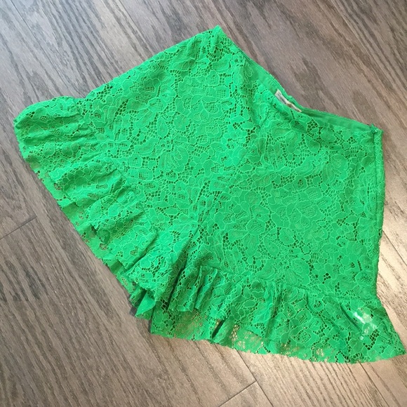 Zara | Shorts | Zara Green Lace Shorts | Poshmark